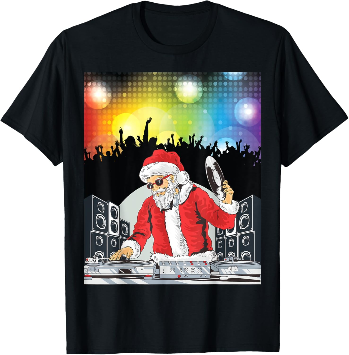 Dj Santa Christmas Night Hip Hop Music Party EDM DJ Mixer T-Shirt ...