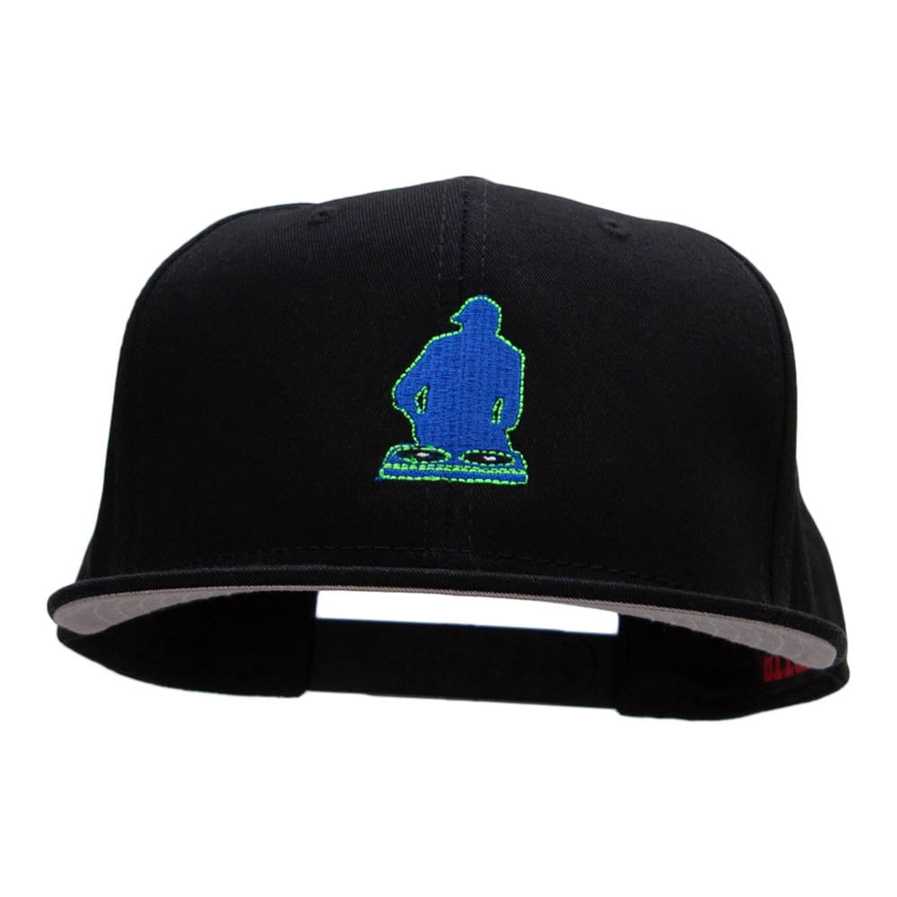 Dj Silhouette Embroidered Prostyle Snapback - Black OSFM - Walmart.com
