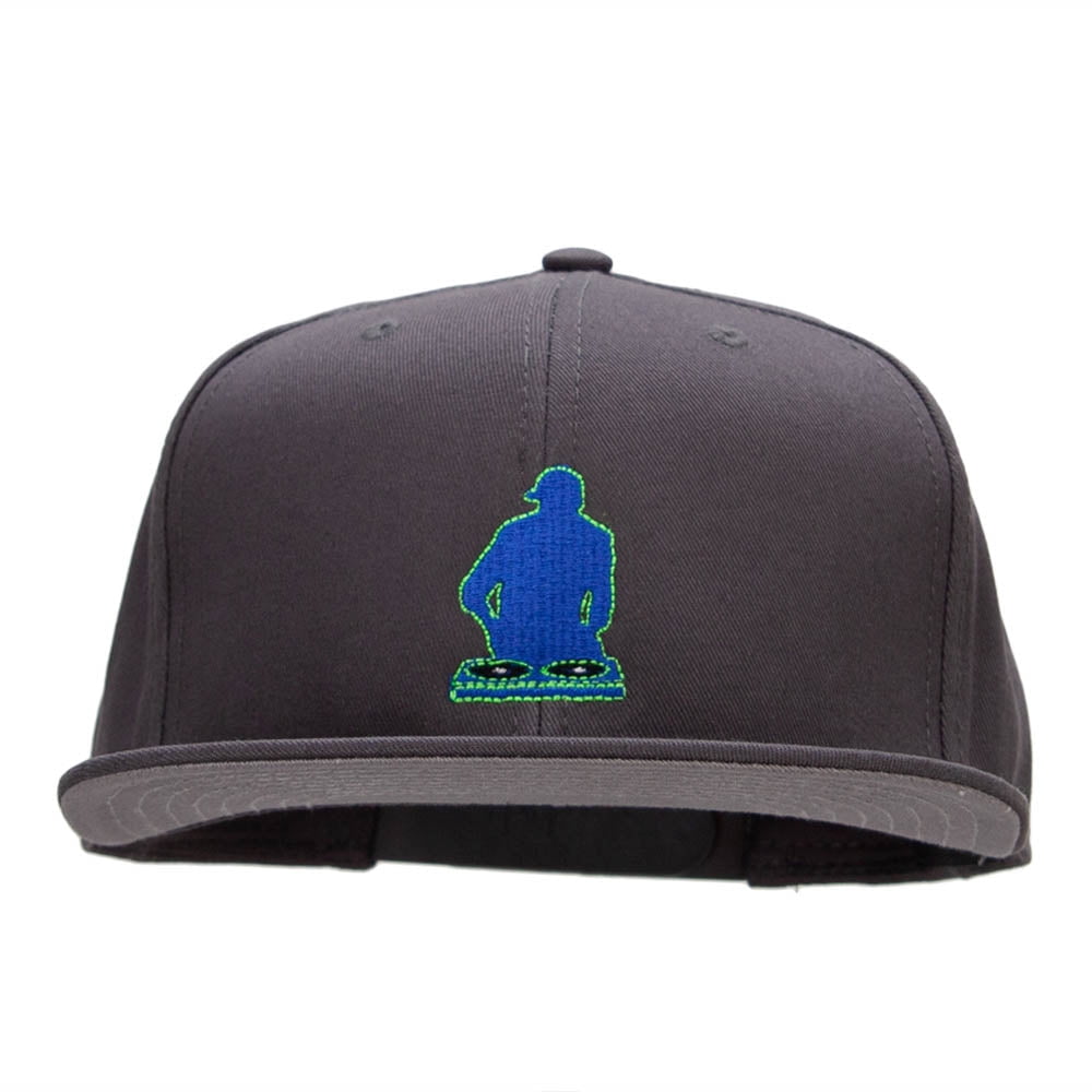 Dj Silhouette Embroidered Prostyle Snapback - Charcoal OSFM - Walmart.com