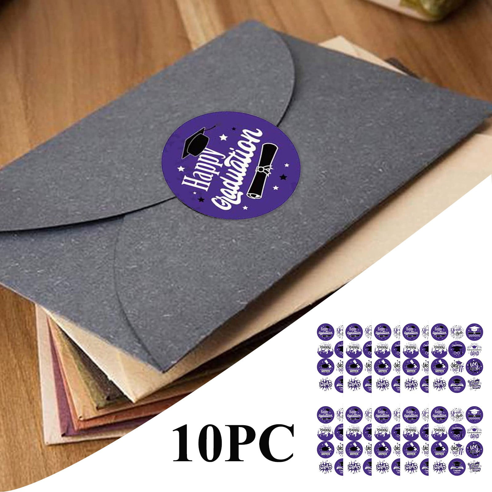 Djadtgl 10PC Purple Graduation Stickers Class Of 2023 Stickers Congrats ...