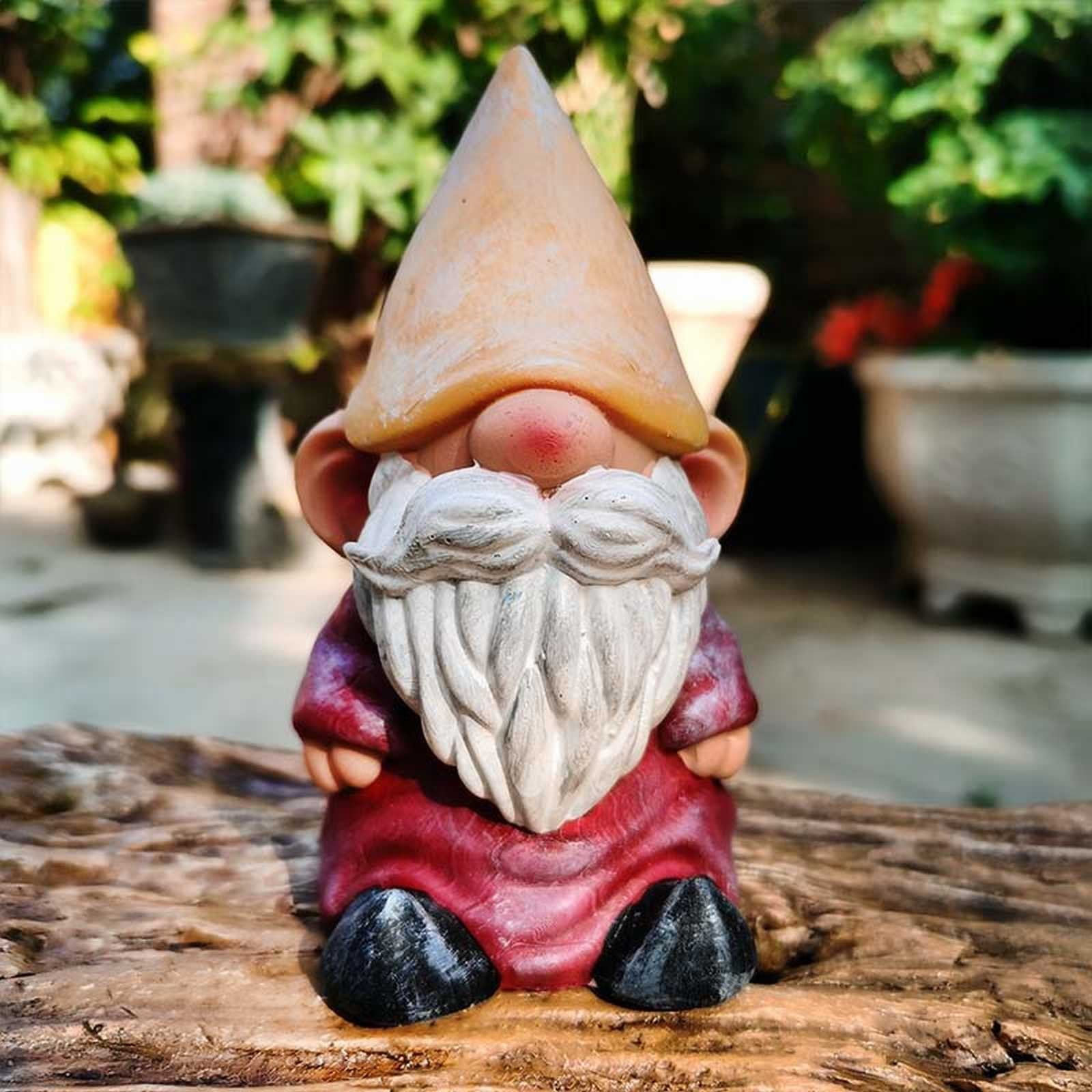 Djadtgl Garden Ornaments Cute White Beard Dwarf Shape Indoor Outdoor ...