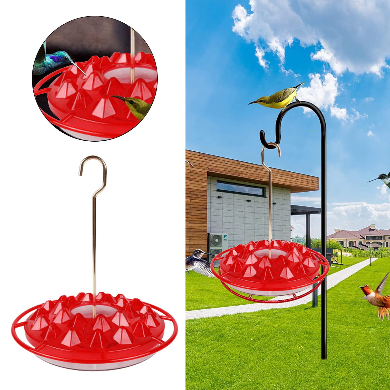 Djadtgl Hanging Circular Hummingbird Feeder New Outdoor Square Garden ...