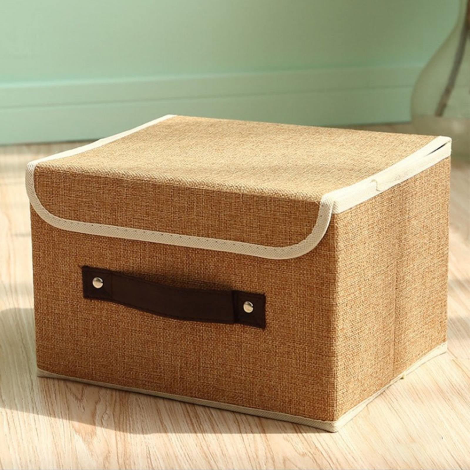 Djadtgl Large Storage Linen Fabric Foldable Storage Boxes Organizer ...