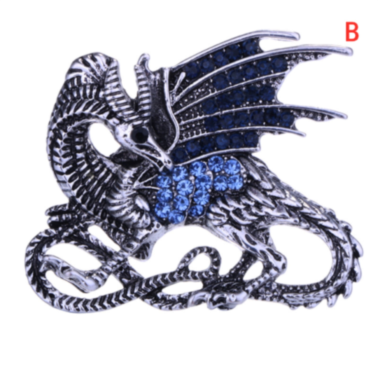Djadtgl New Blue Enamel Cool Dragon Magical Crystal Jewelry Charm ...
