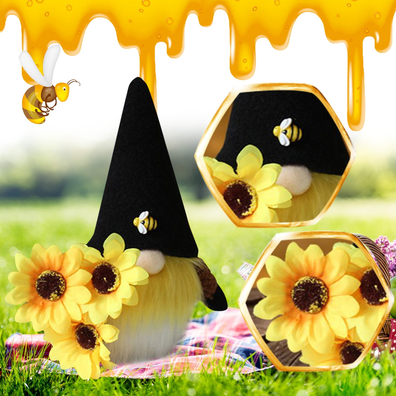 Djadtgl Spring Gnome Plush With Sunflower Day Decorations Gifts Summer ...