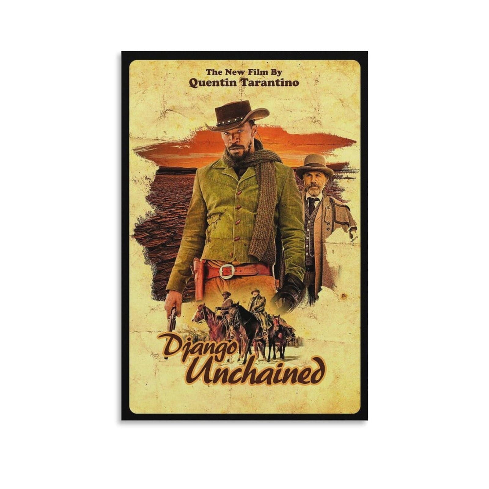 Django Unchained Movie Poster Retro Poster, Cowboy, Cool (4) Canvas Art ...