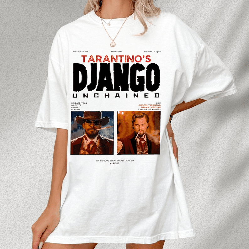 Django Unchained T-Shirt, Retro Quentin Tarantino Western Graphic Tee ...