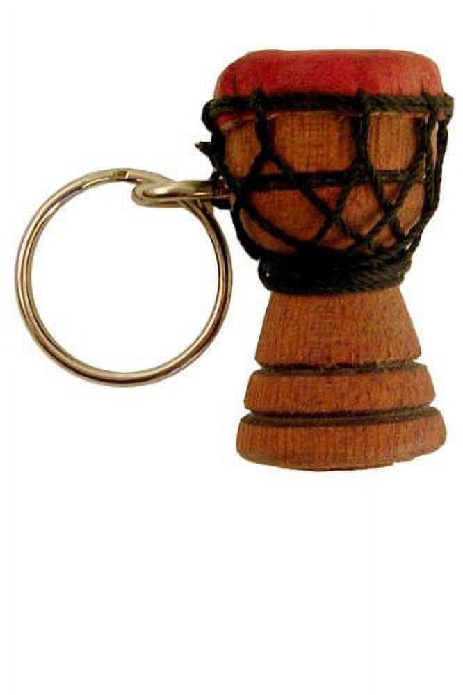 Djembe Drum Key Chain - Solid Carved Wood, Goat Skin, and Rope ...