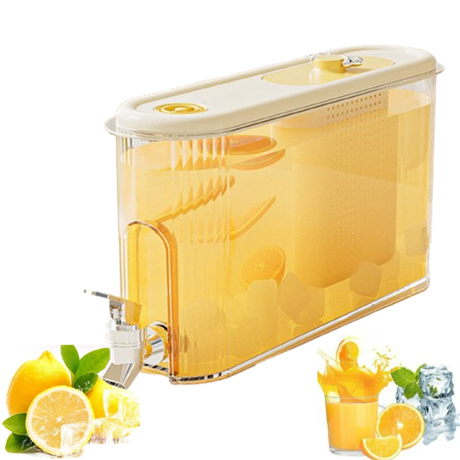 Djiypn 1.02 Gallon Plastic Drink Dispenser with Spigot, Cold Beverage ...