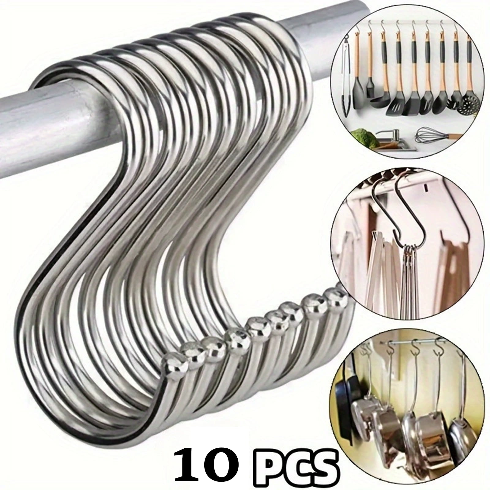 Djiypn 10 Pack S Hooks for Hanging, 4 Inch Metal S Shaped Hook Heavy ...