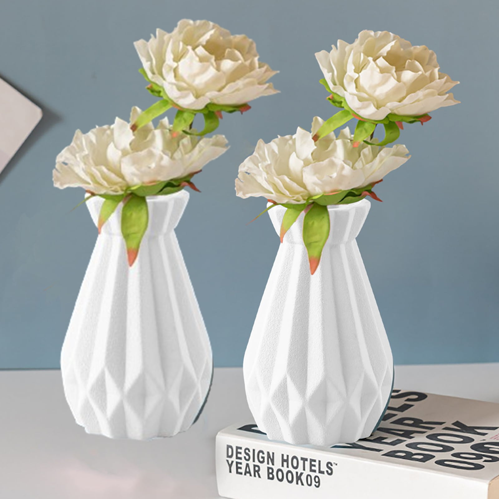 Djiypn 2 Pack Ceramic Vases, Modern Home Decor, 6 inches Dried Flower ...