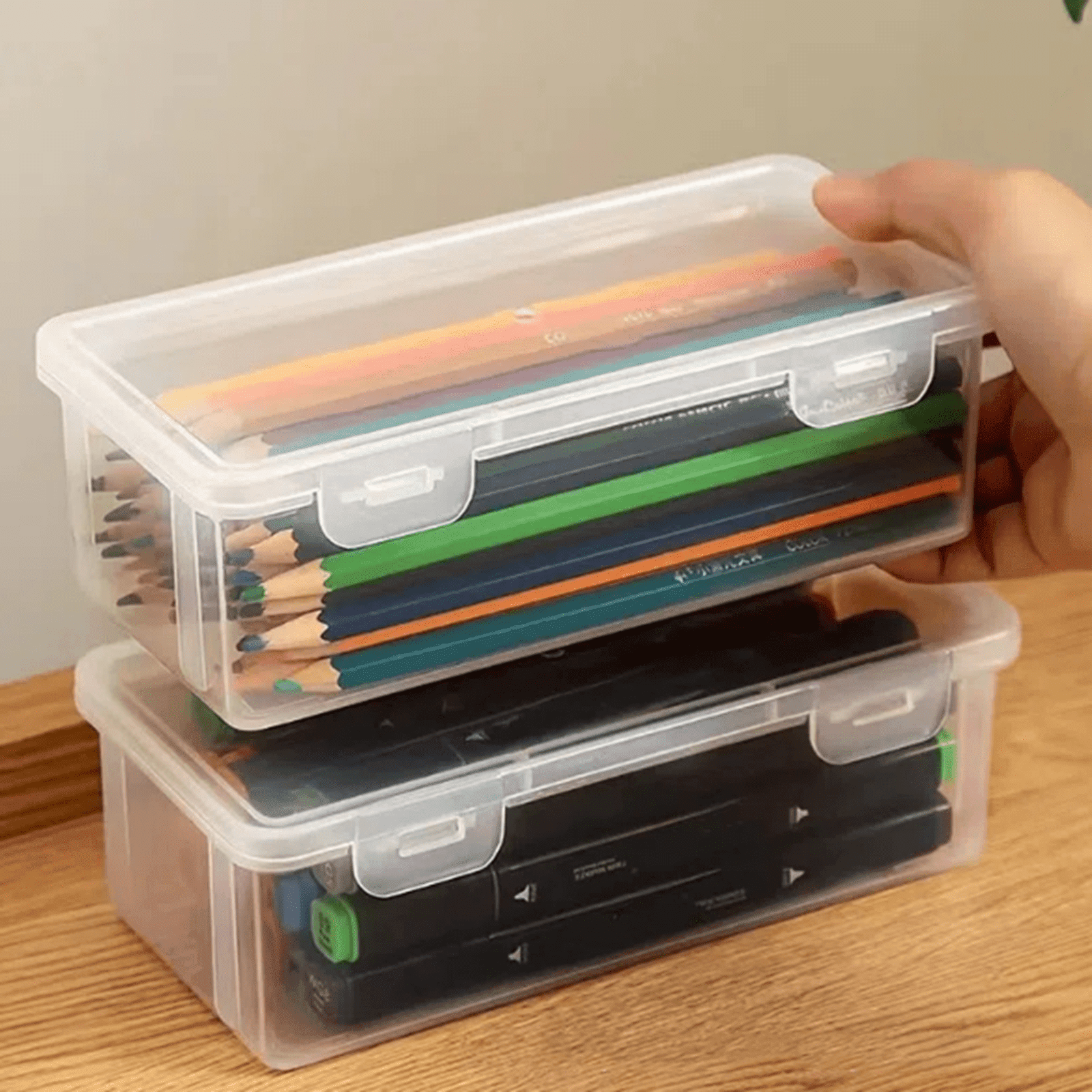 Djiypn 2 Pack Hard Cases, Plastic Translucent Box with Tight Lid ...