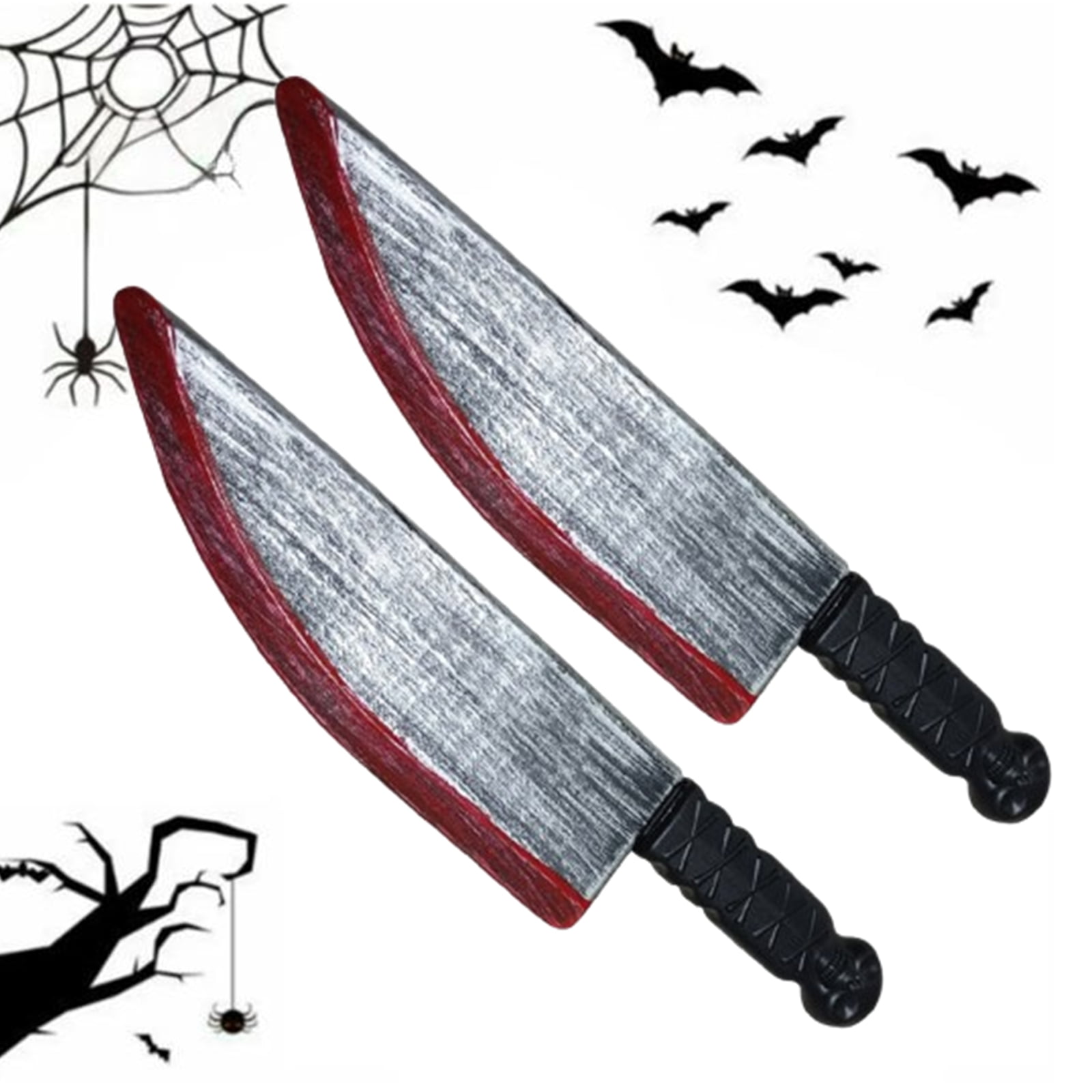 Djiypn 2 Pcs Halloween Prop Supplies - Halloween Plastic Knife Props ...