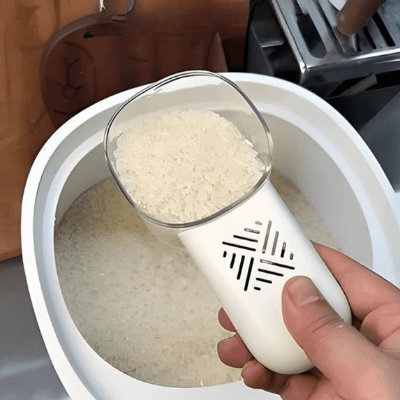 Djiypn 2-in-1 Rice Spoon and Measuring Cup - Accurate Multigrain ...