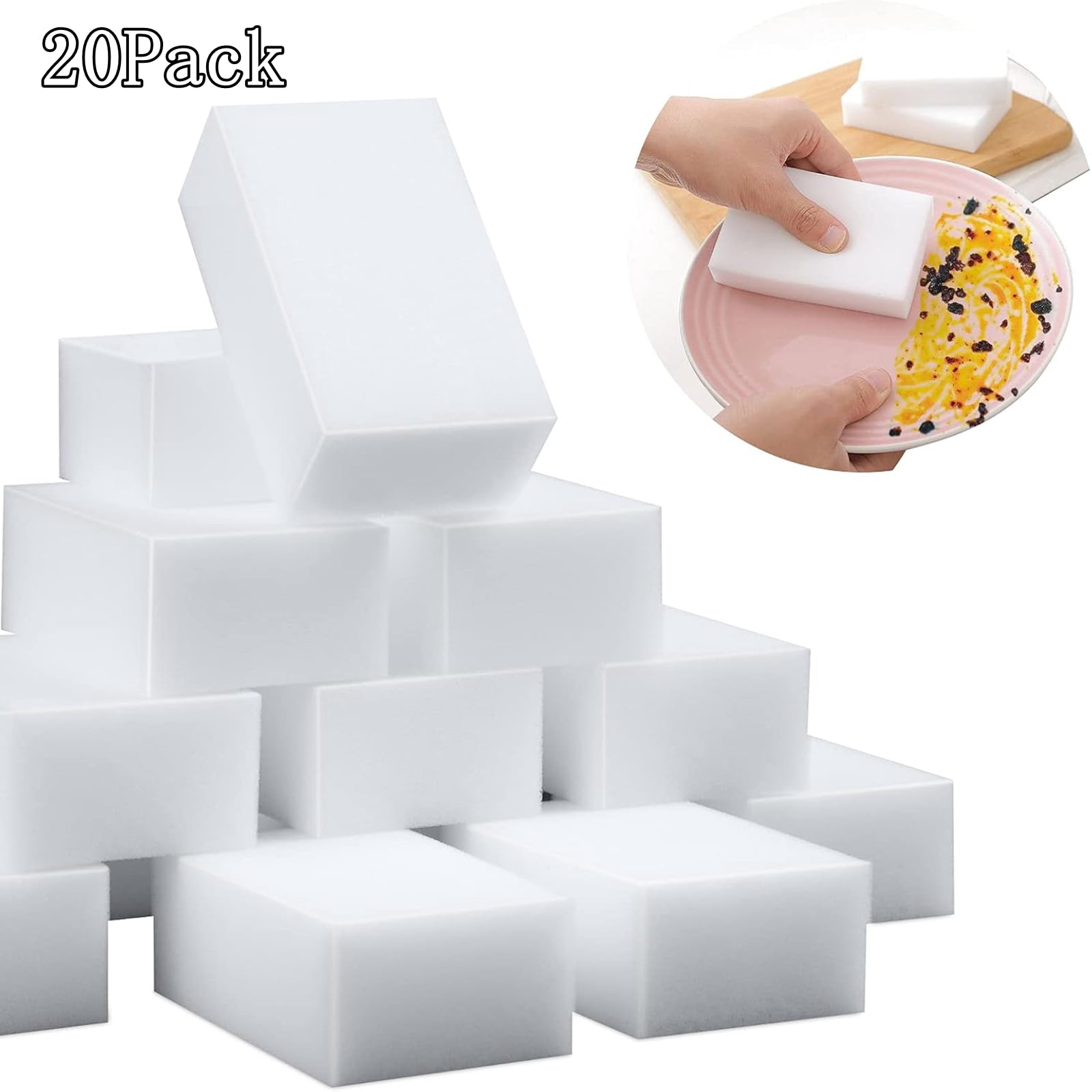 Djiypn 20 Pack Non-Scratch Sponge Cleaning Erasers for Effortless Home ...
