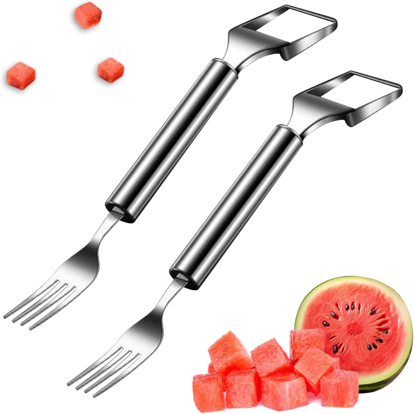 Djiypn 2PCS Watermelon Fork Cutter, 2-in-1 Stainless Steel Cutters ...