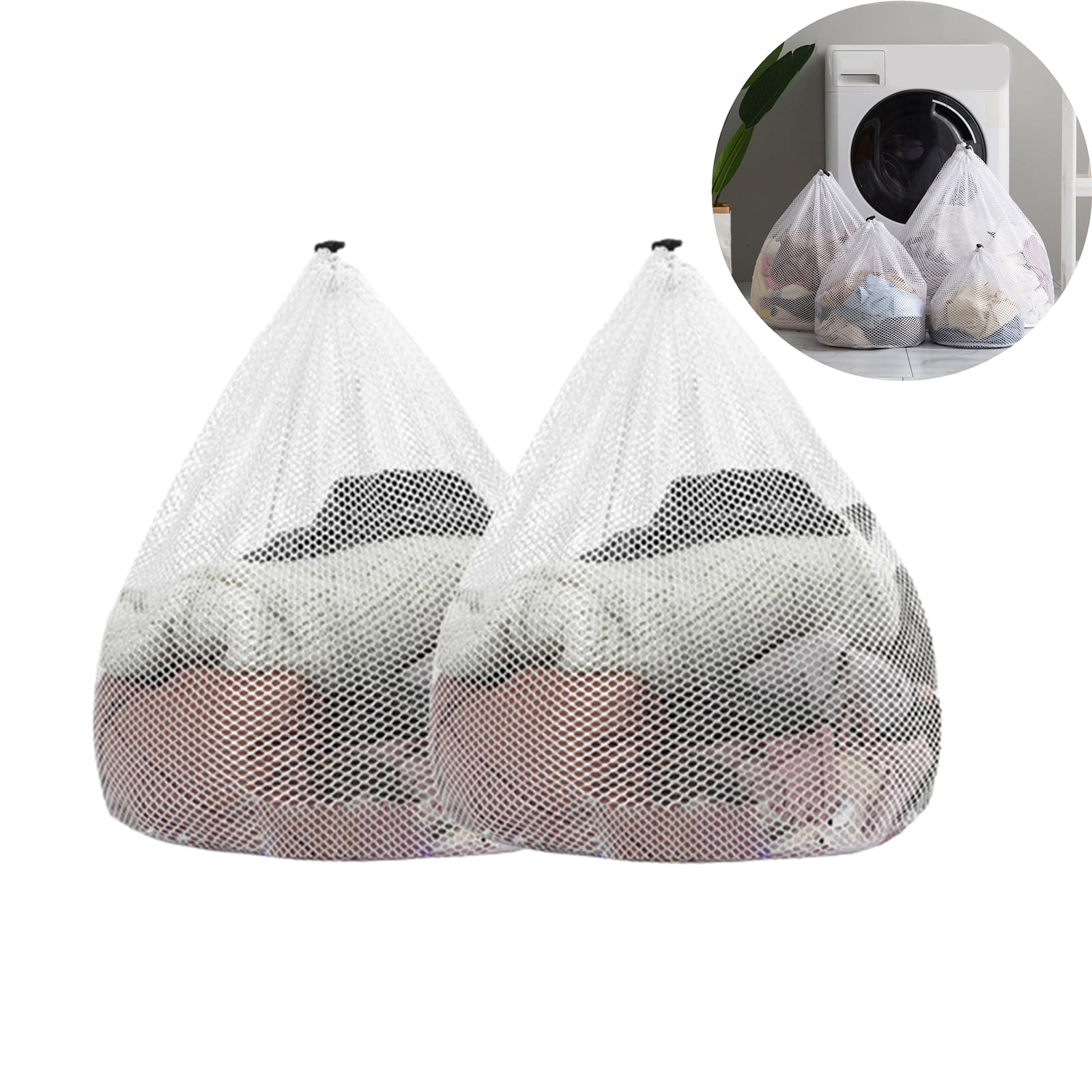 Djiypn 2Pcs Mesh Laundry Bags Washing Machine Mesh Wash Bags Jumbo for ...