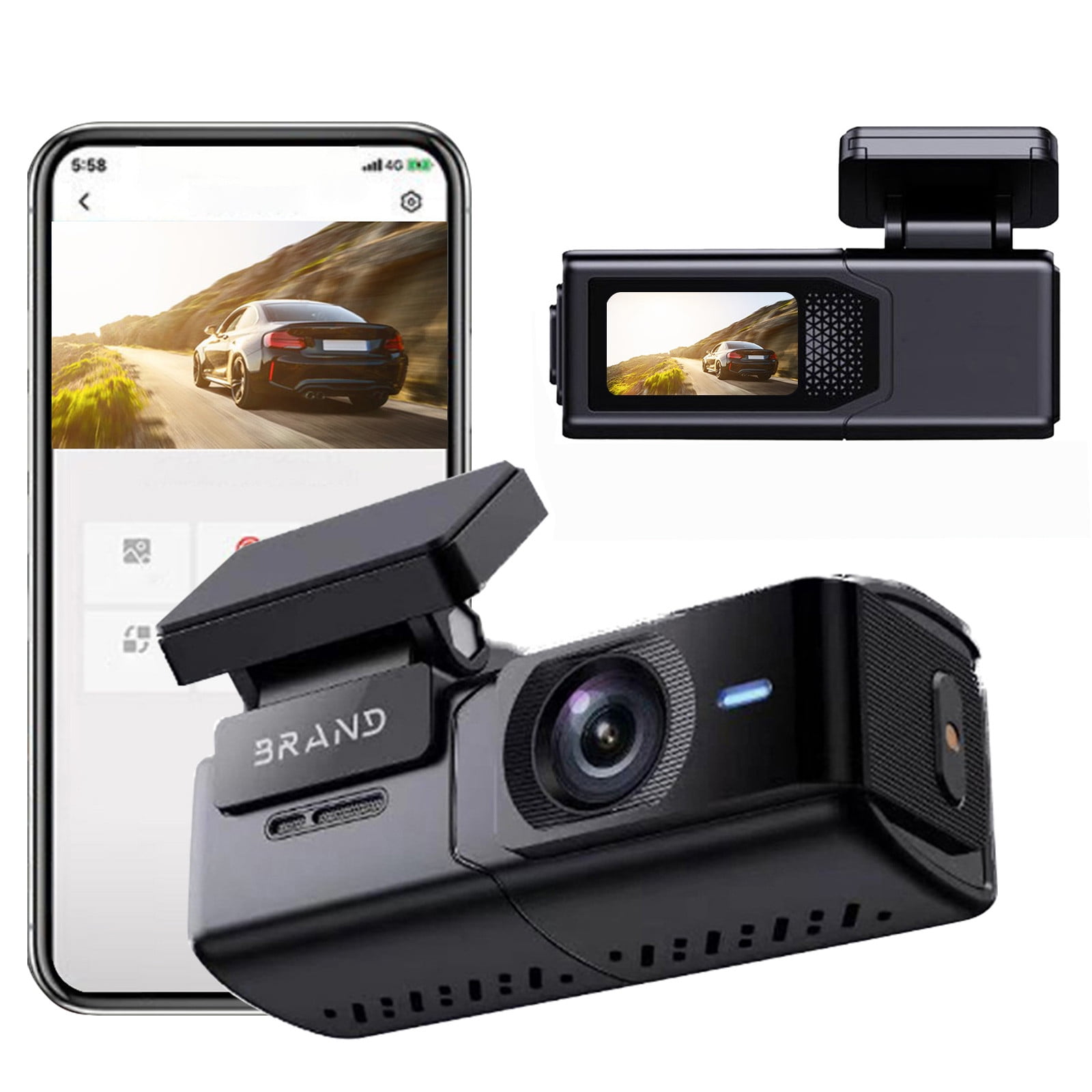Djiypn 3 Channel Dash Cam Front And Rear Inside,HD 1080P Dash Camera ...