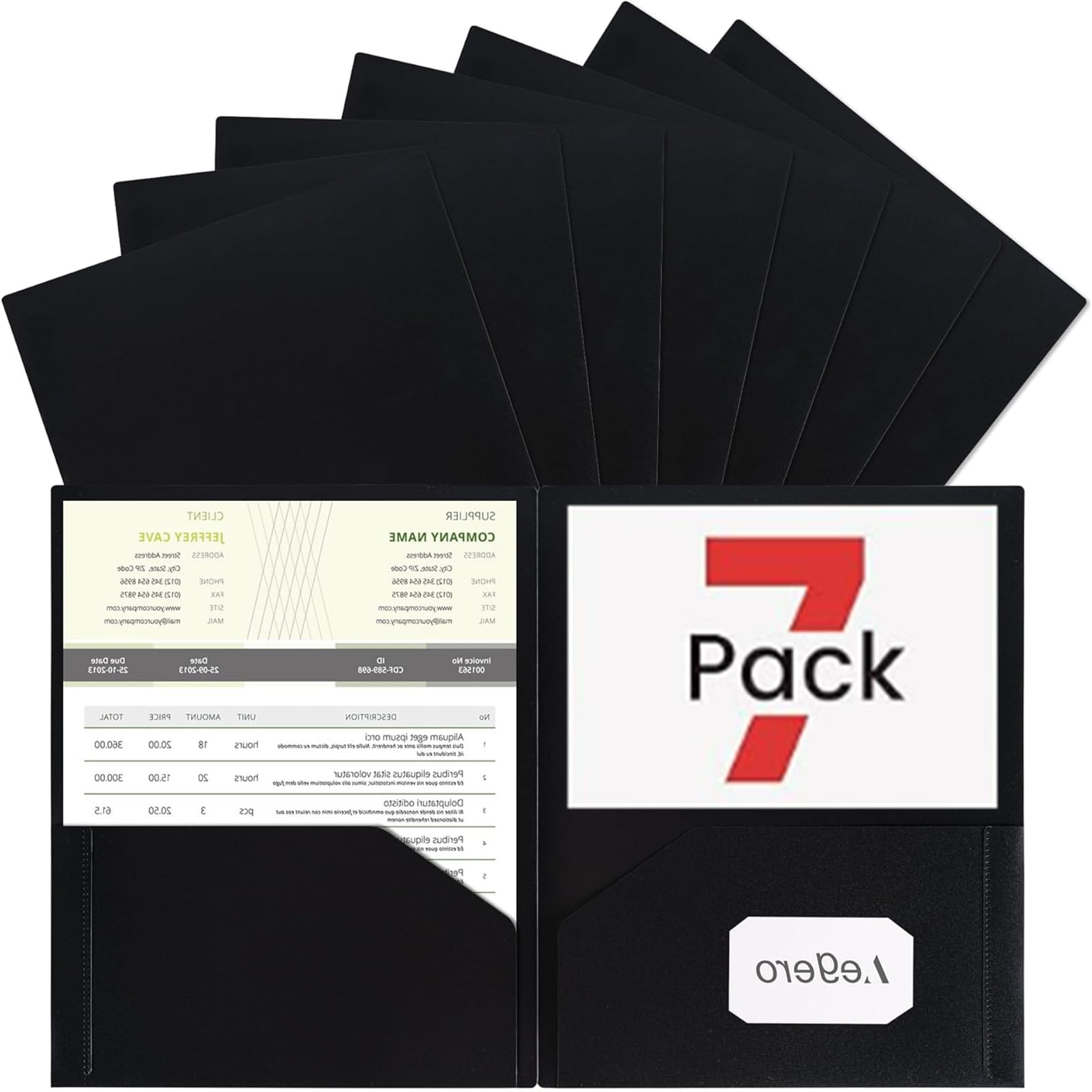 Djiypn 7 Pack Folders with Pockets, Plastic Folders with Pockets, 2 ...