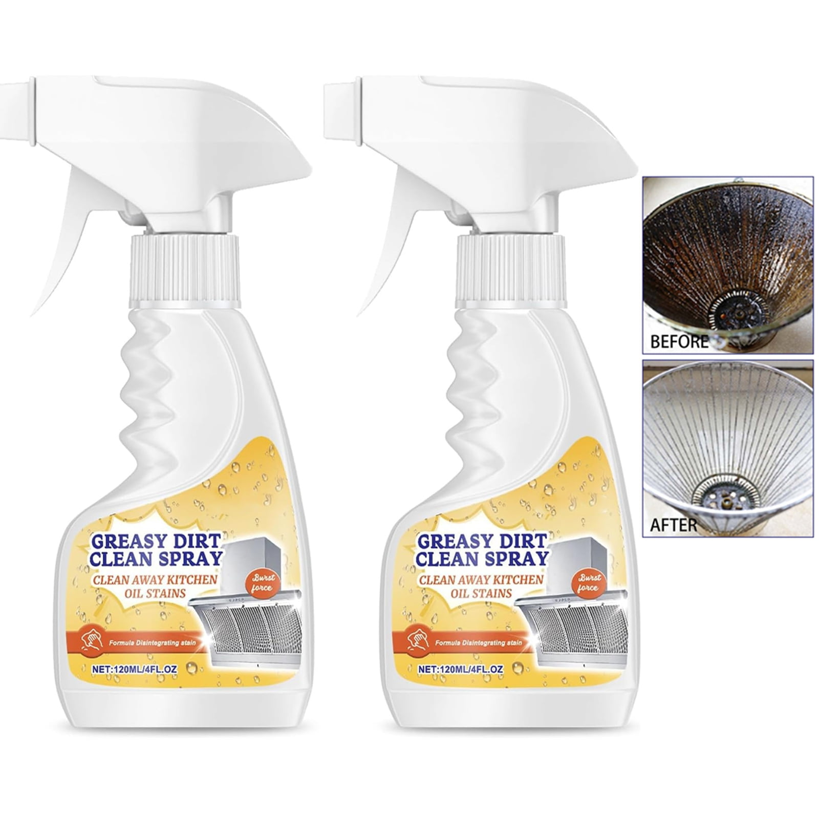Djiypn All-Purpose Oil Stain Cleaner,Kitchen Oil Remover Spray,2Pack ...