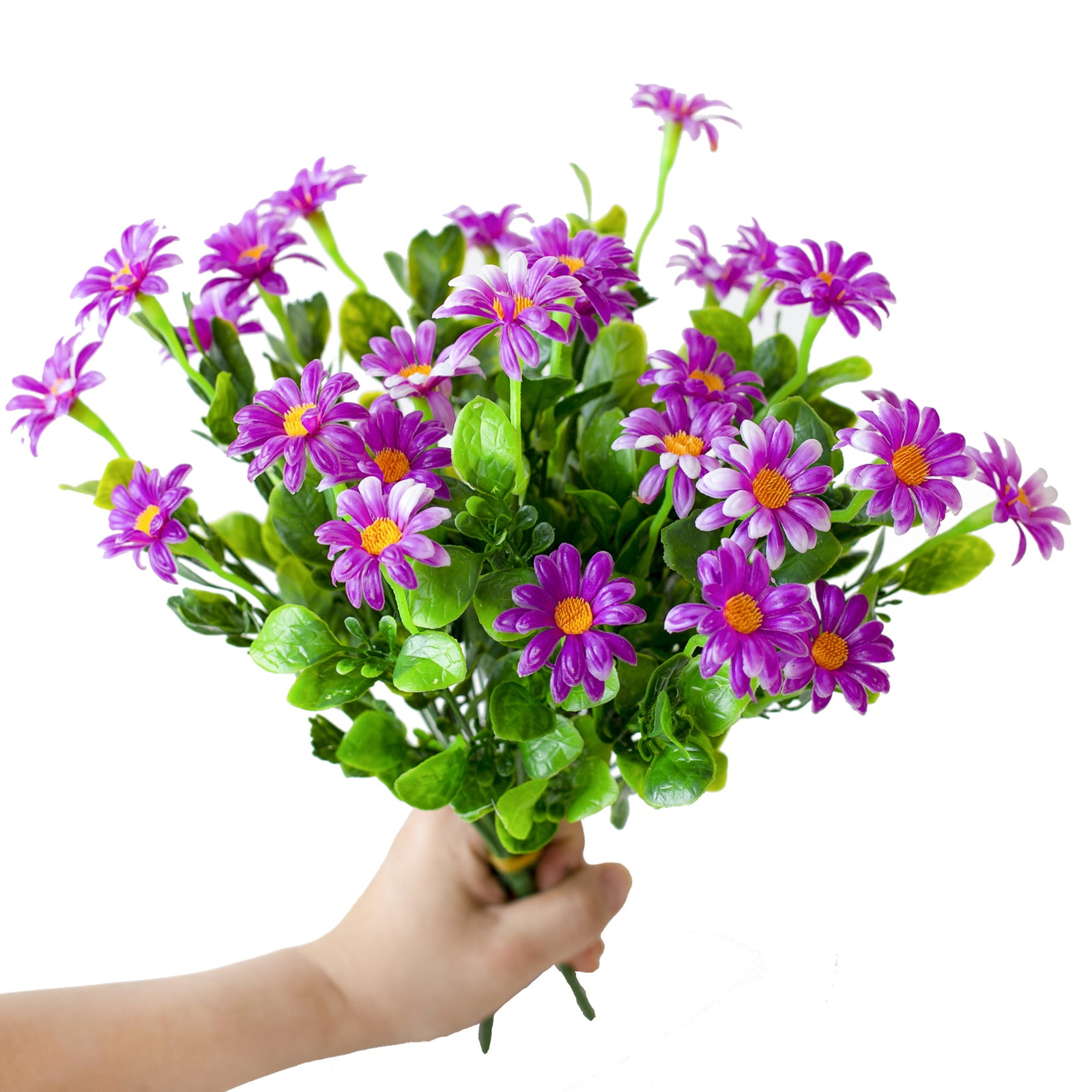 Djiypn Artificial Daisies Plastic Flowers Outdoor Indoor Fake Daisy ...