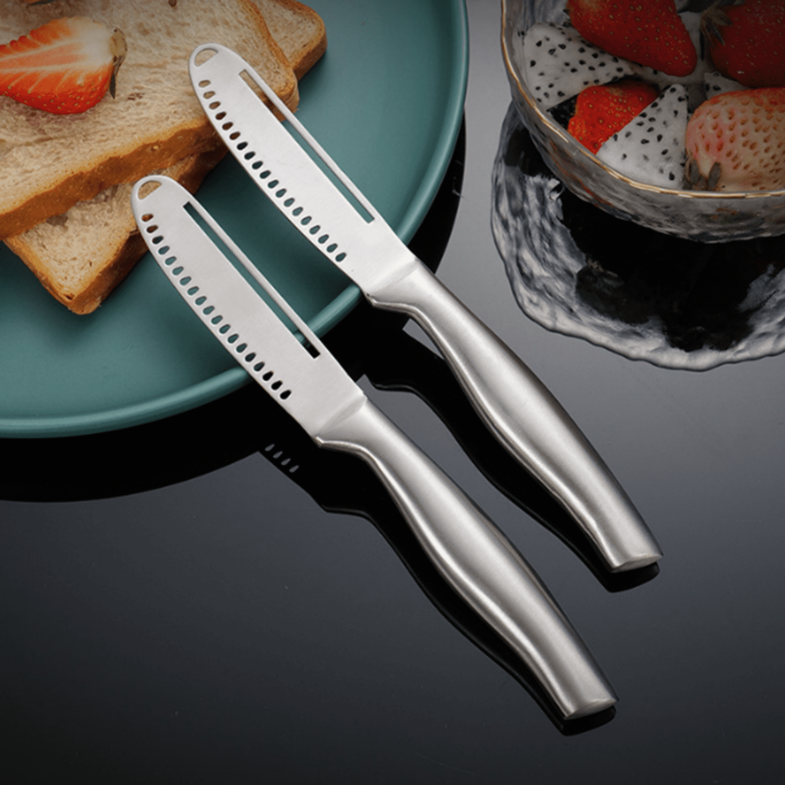 Djiypn Butter Knives Set of 2, Stainless Steel Butter Knife for Smooth ...