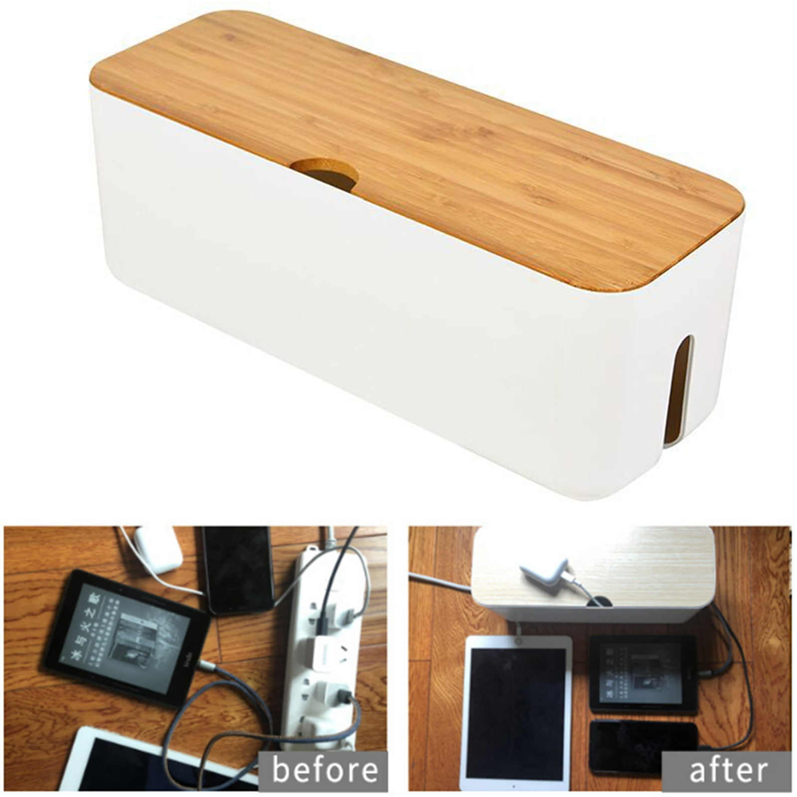 Djiypn Cable Management Box,Cord Organizer For Desk,TV Wires,Computer ...
