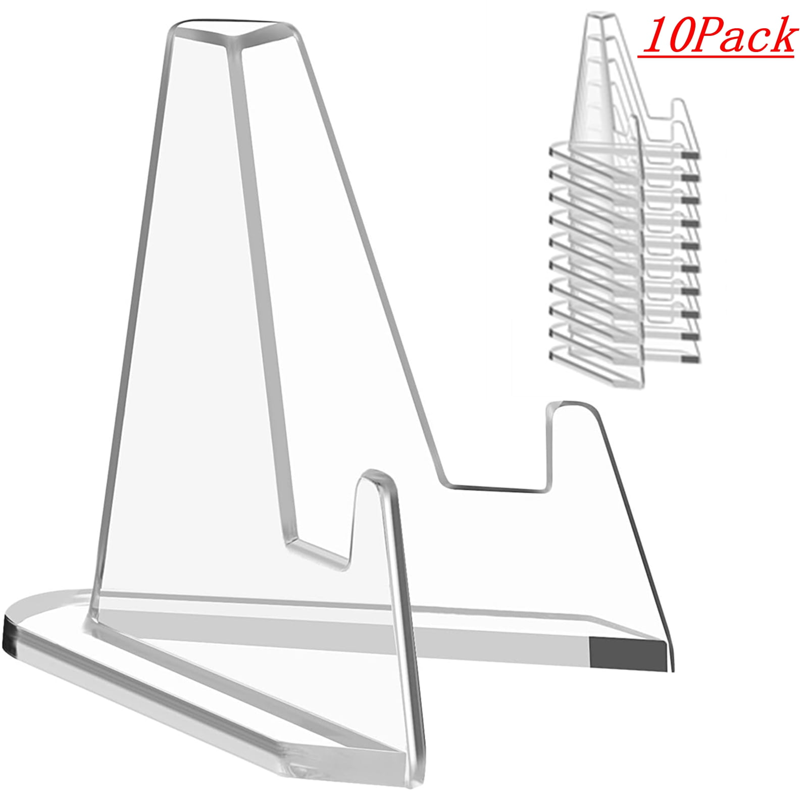 Djiypn Card Display Stand, 10 Pack Small Easel Stand, Acrylic Picture ...