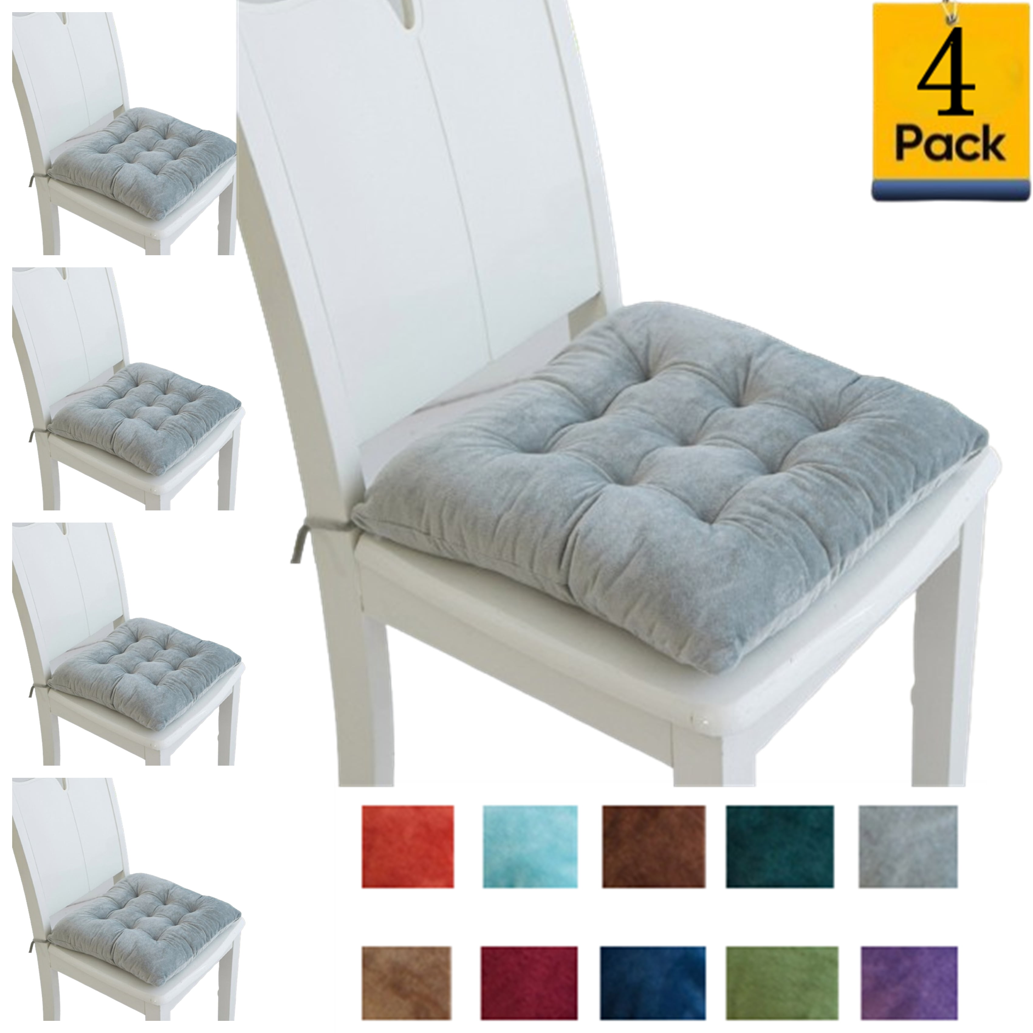 Djiypn Chair Cushions Set of 4, Outdoor/Indoor Chair Pads for Dining ...