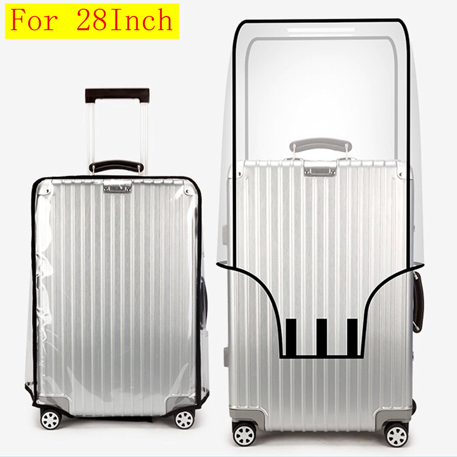 Djiypn Clear PVC Suitcase Cover Protectors - Transparent Waterproof ...