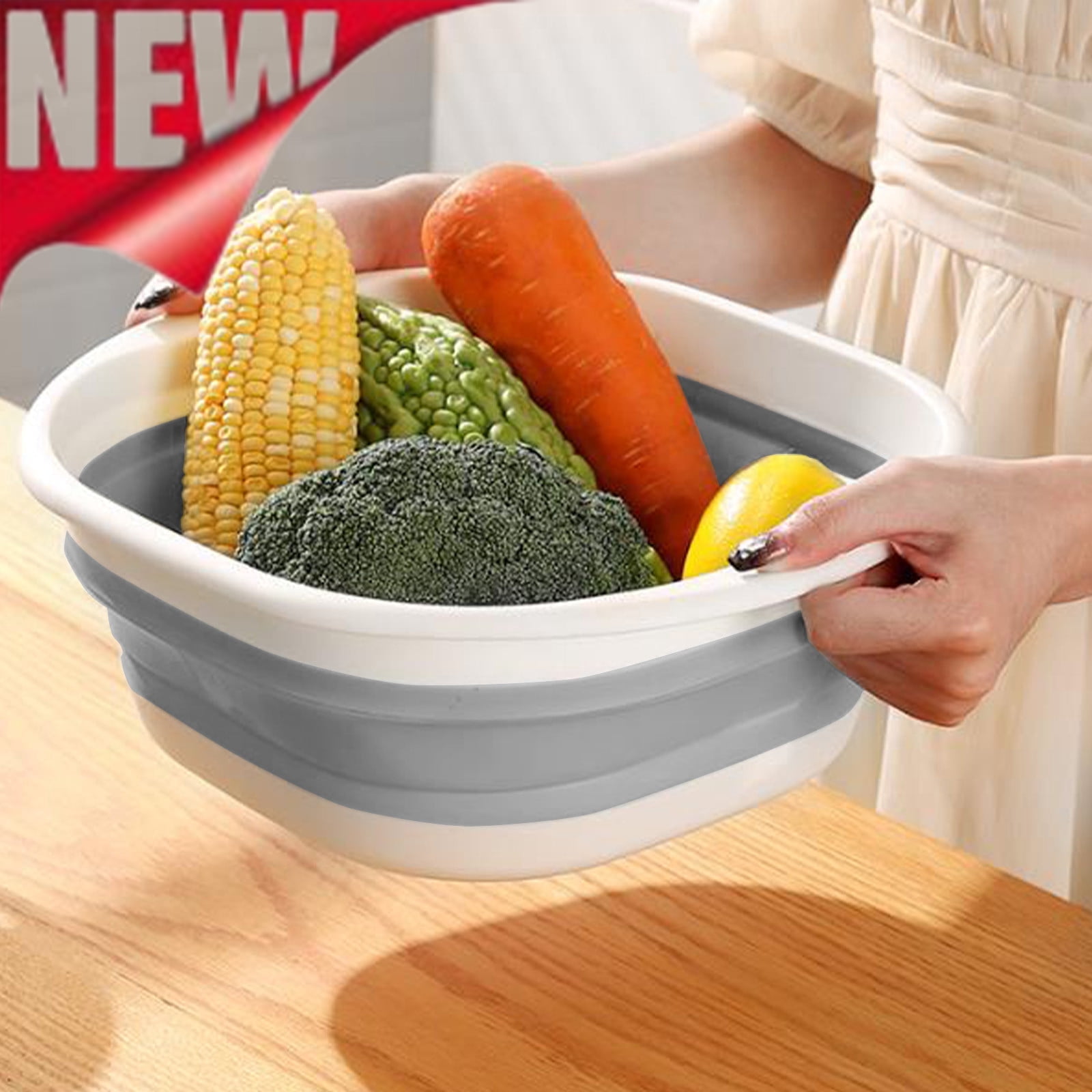 Djiypn Collapsible Wash Basin, Portable Washing Basin, Foldable Dish ...