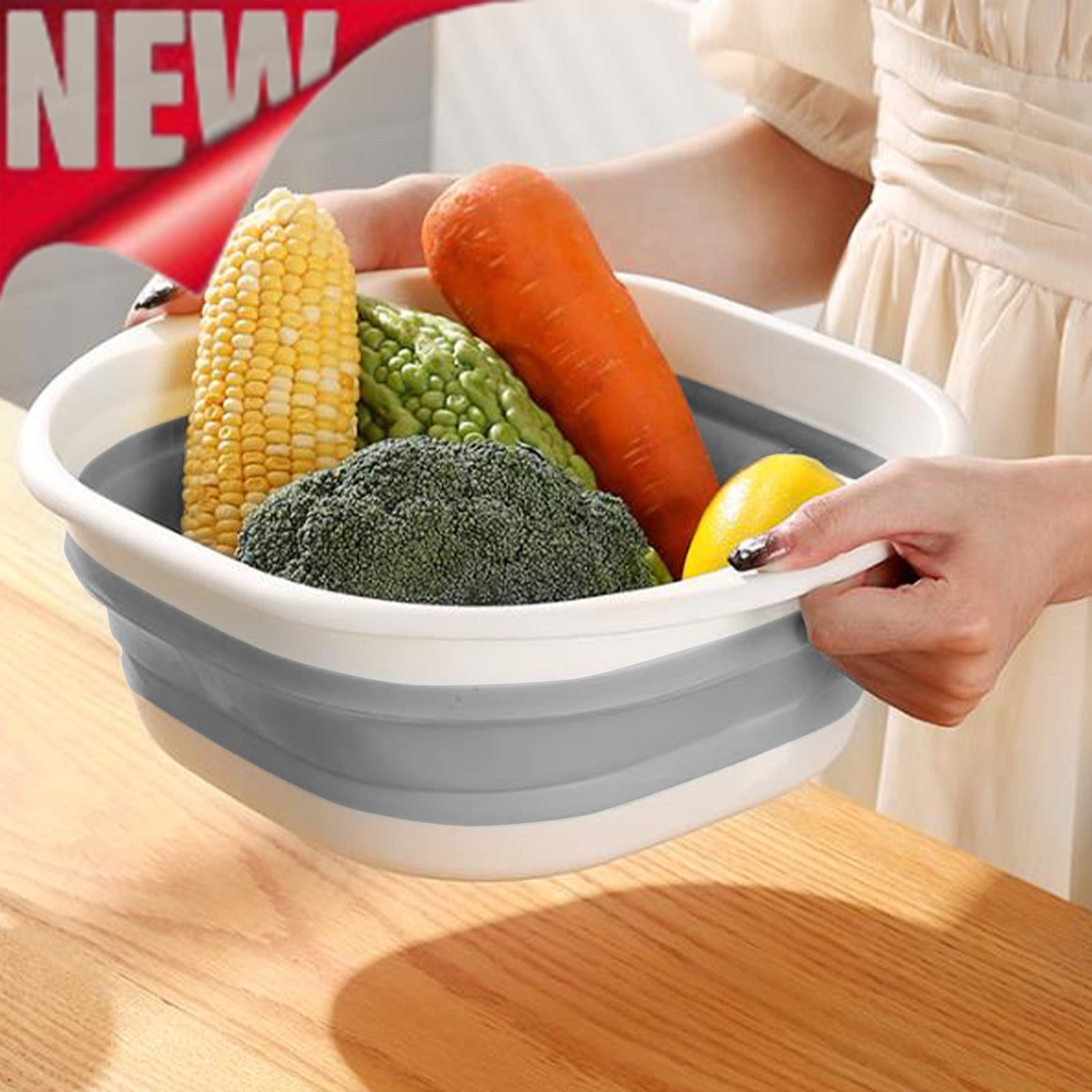 Djiypn Collapsible Wash Basin, Portable Washing Basin, Foldable Dish ...