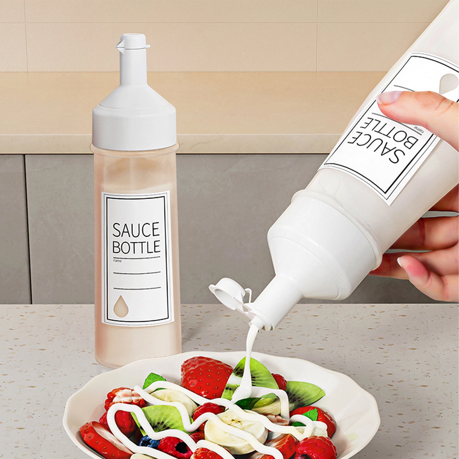 Djiypn Condiment Squeezing Bottles 11 Ounces With Flip Top Cap Hot ...