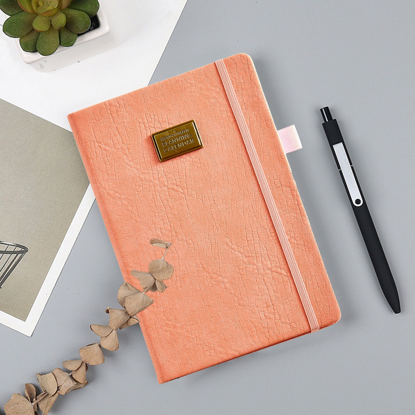 Djiypn English Imitation Leather 2025 Calendar Planner – One Page Per ...