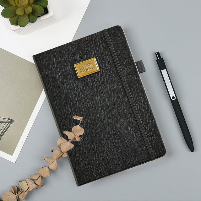 Djiypn English Imitation Leather 2025 Calendar Planner – One Page Per ...