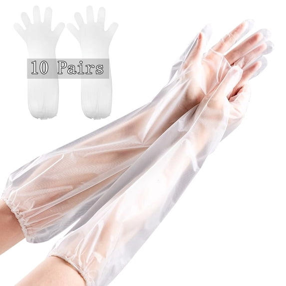 Djiypn Extra Long Cleaning Gloves - 20 Pairs of Waterproof Reusable ...