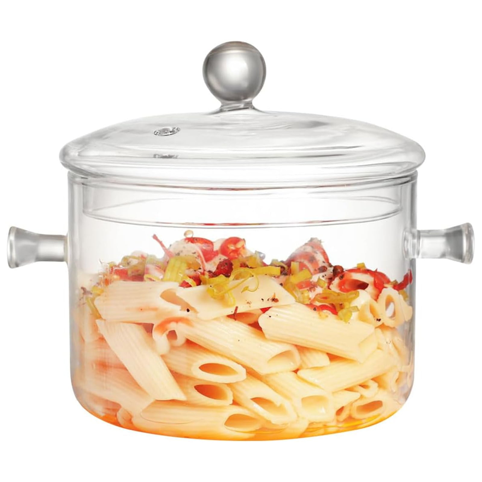 Djiypn Glass Pots for Cooking on Stove, 1.3L/44oz Glass Cooking Pot ...