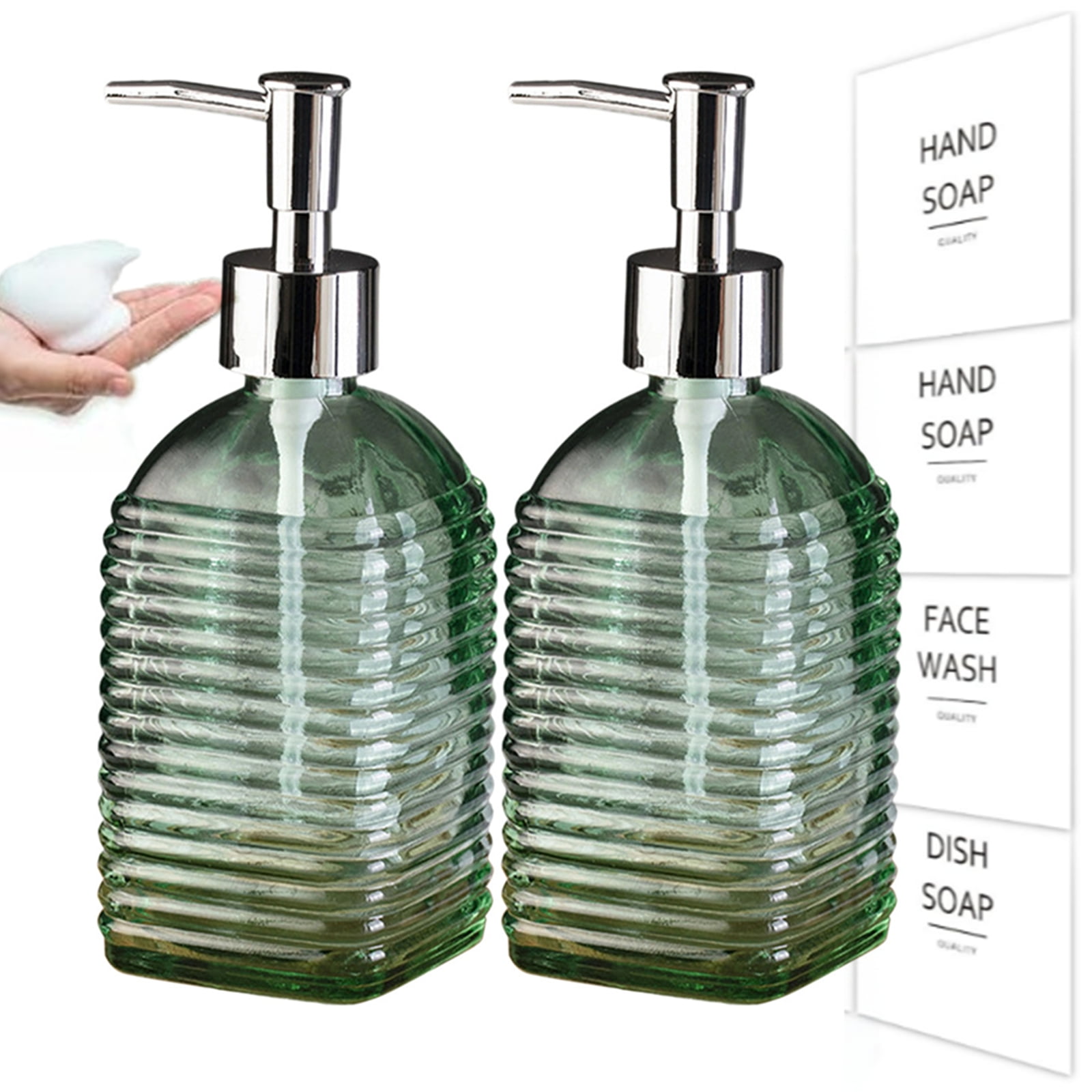 Djiypn Hand Soap Dispenser, Soap Dispenser for Bathroom 2 Pack, 15 Fl ...