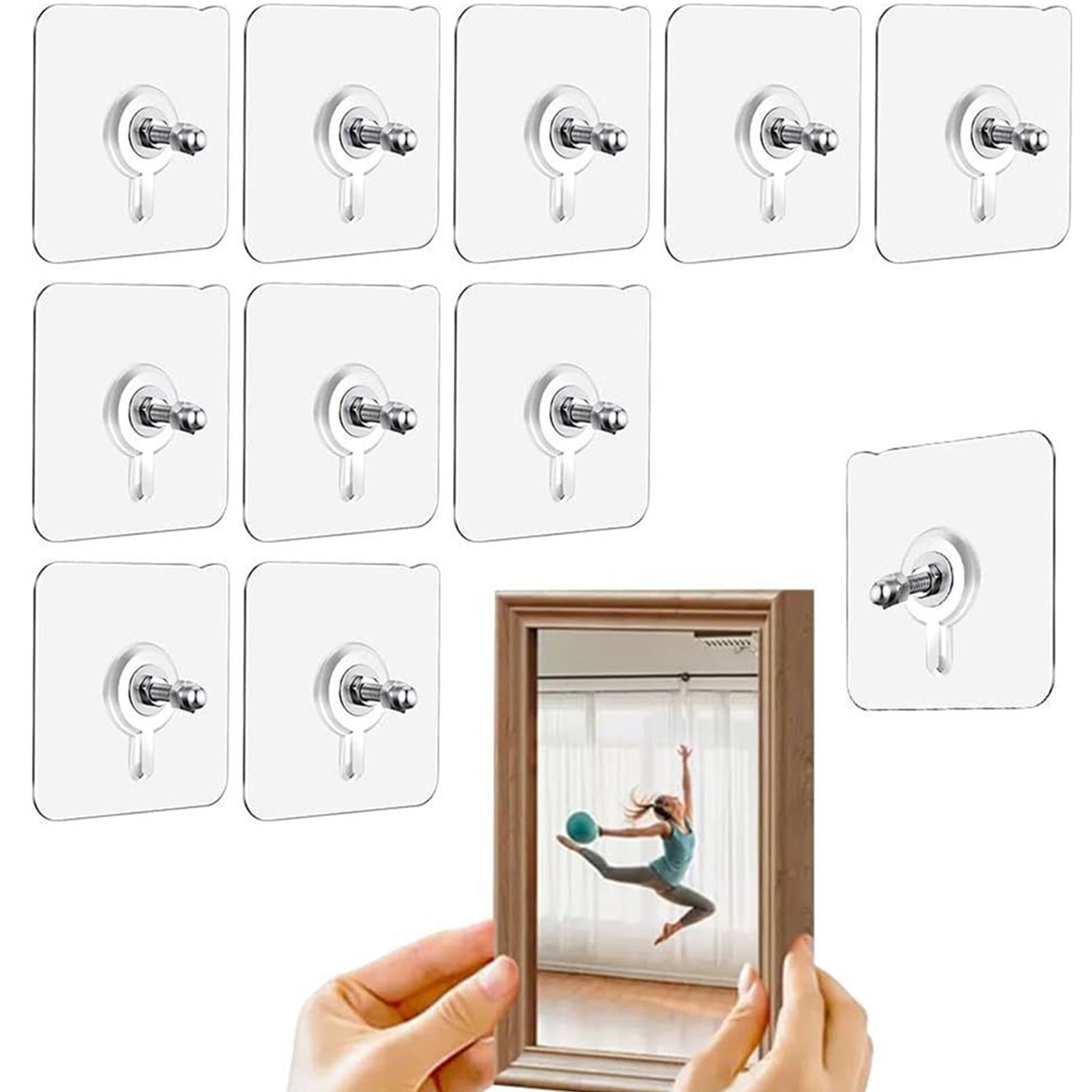Djiypn Heavy Duty Adhesive Hooks for Home Organization - Easy Peel and ...