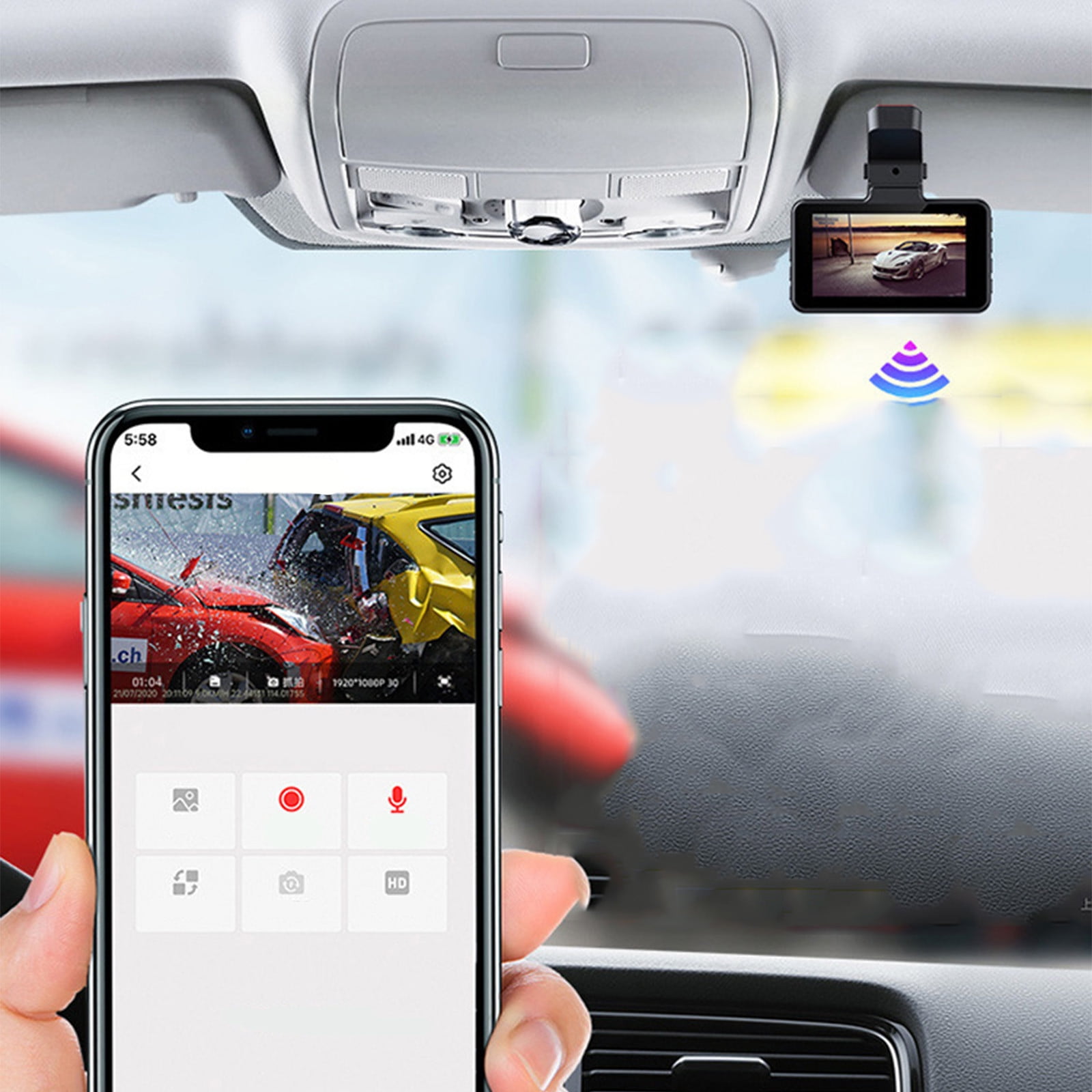 Djiypn Hidden Front Single Lens Dash Cam Built In WiFi 1080p HD Smart ...