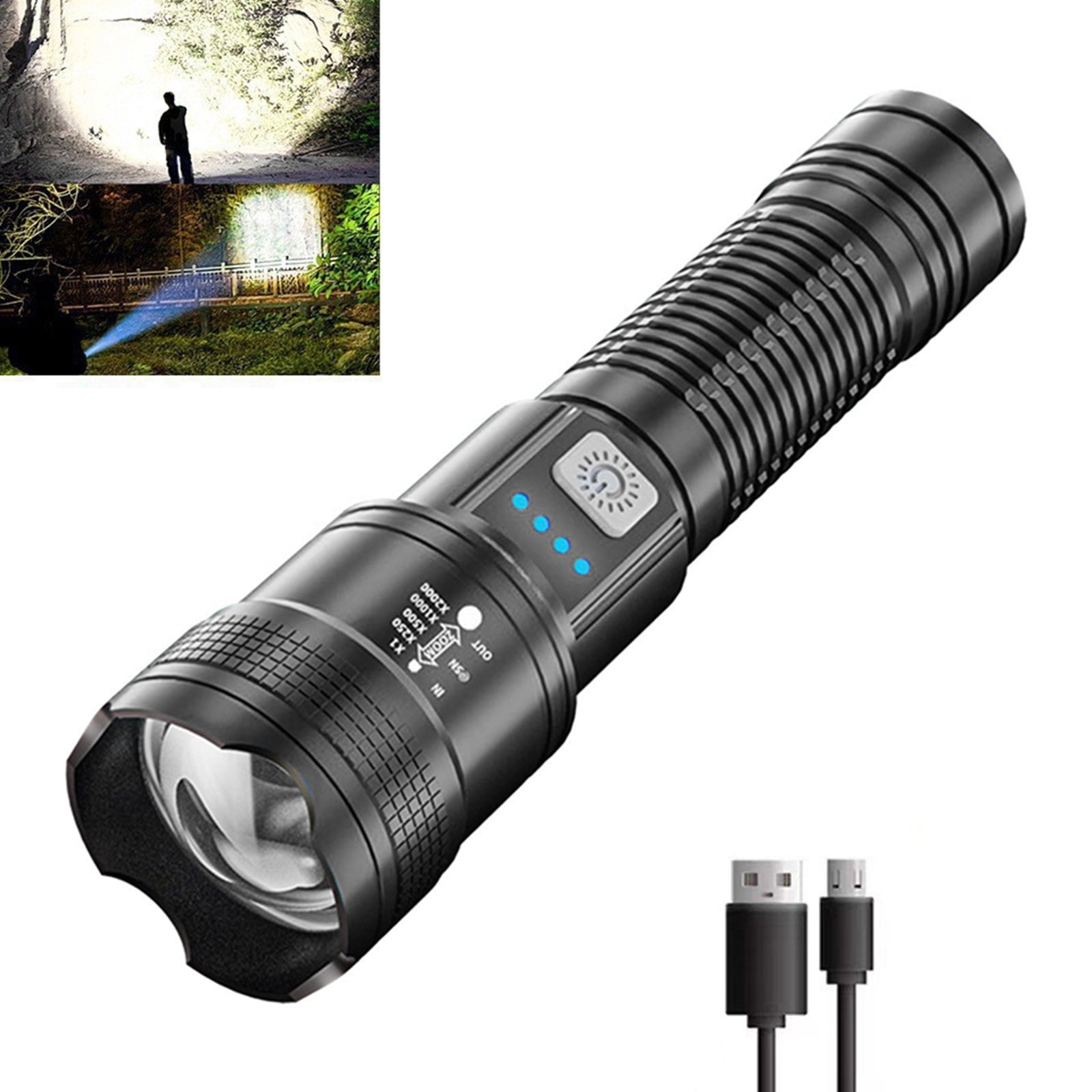 Djiypn Multi-Functional High-Brightness Flashlight with Telescopic ...