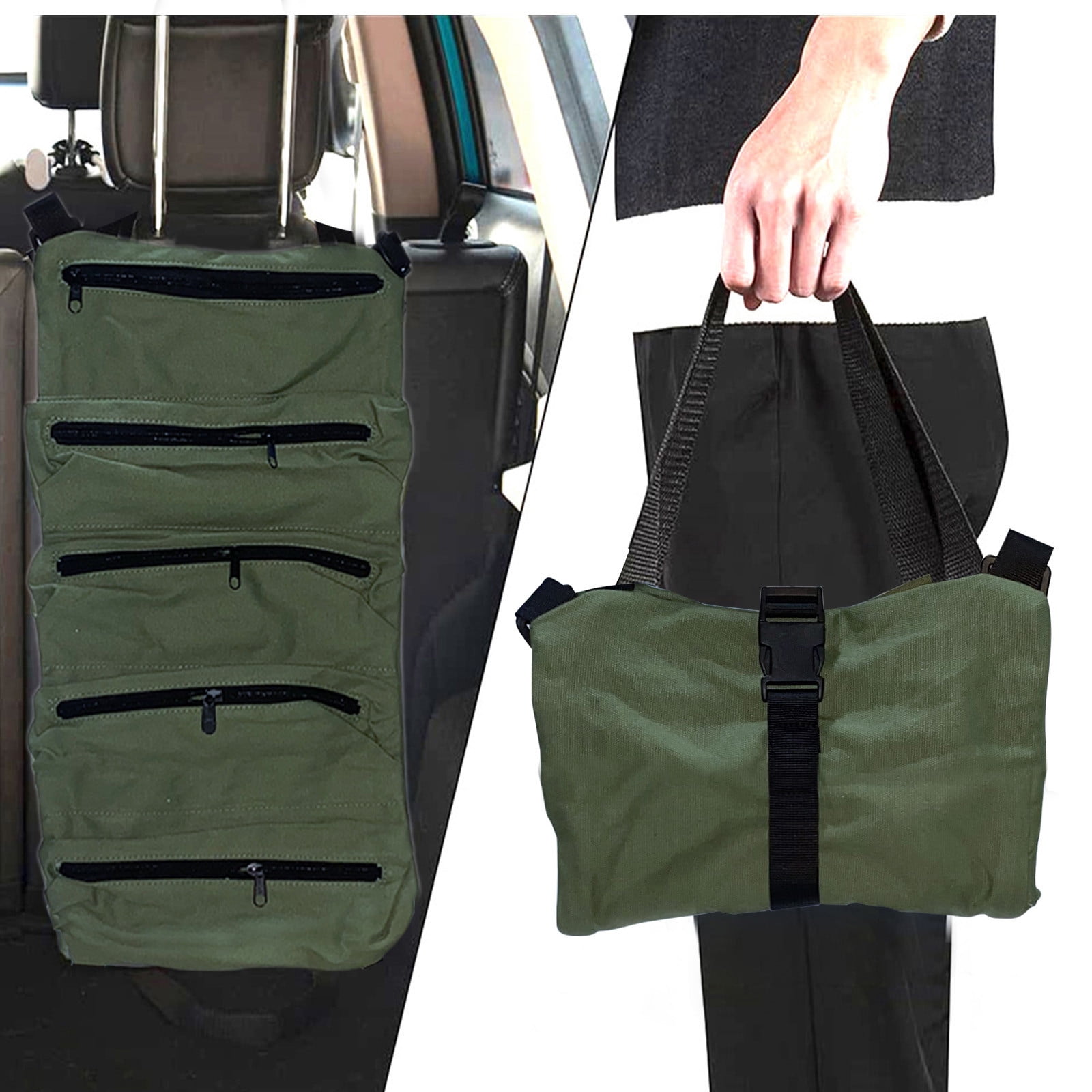 Djiypn Multipurpose Roll Tool Bag,Wrench Roll,Canvas Tool Storage ...