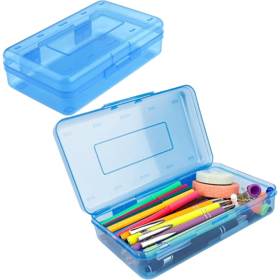 Djiypn Pencil Box, Clear Pencil Case, Large Capacity Plastic Hard ...