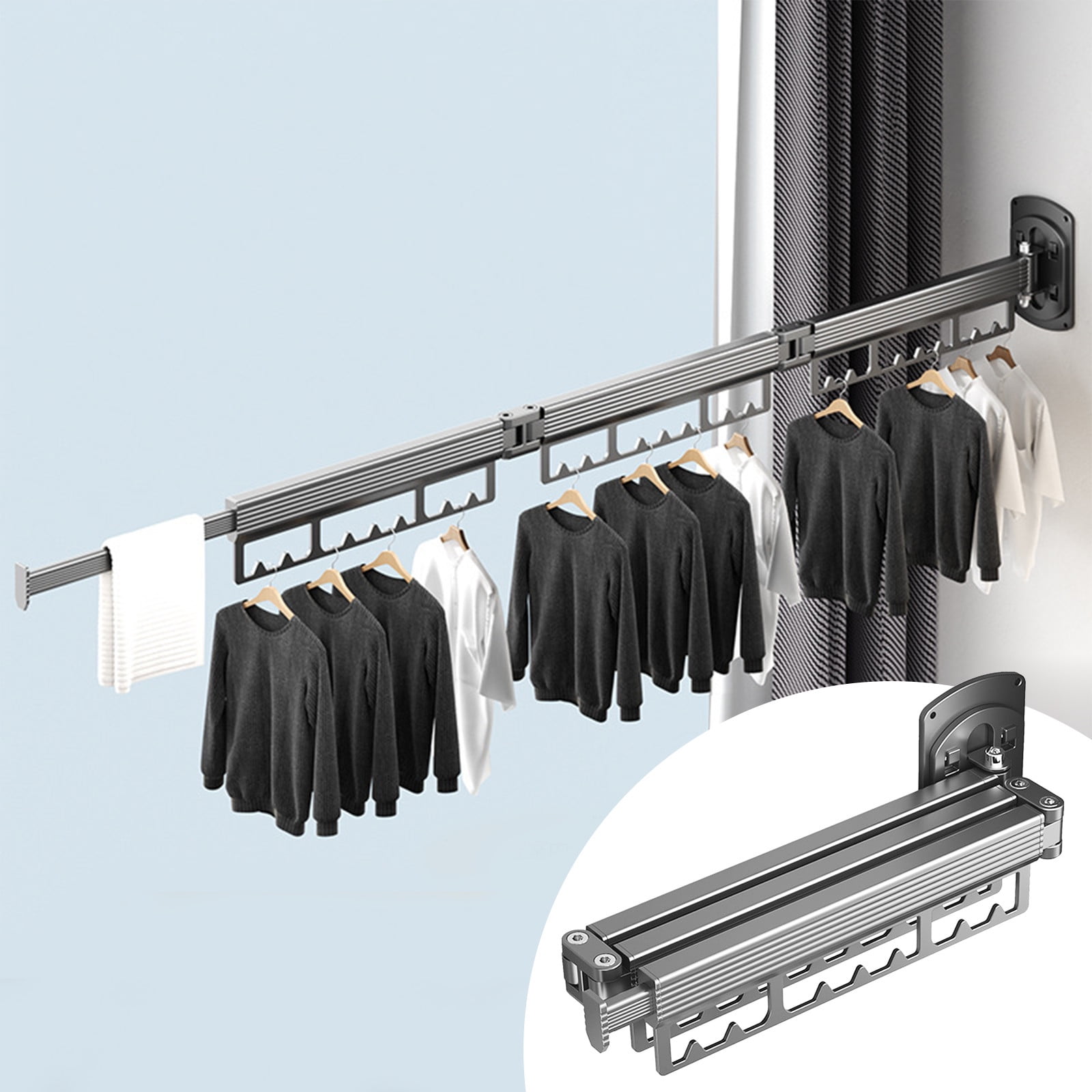 Djiypn Retractable Drying Rack Folding Drying Rack No Space Easy To Use ...