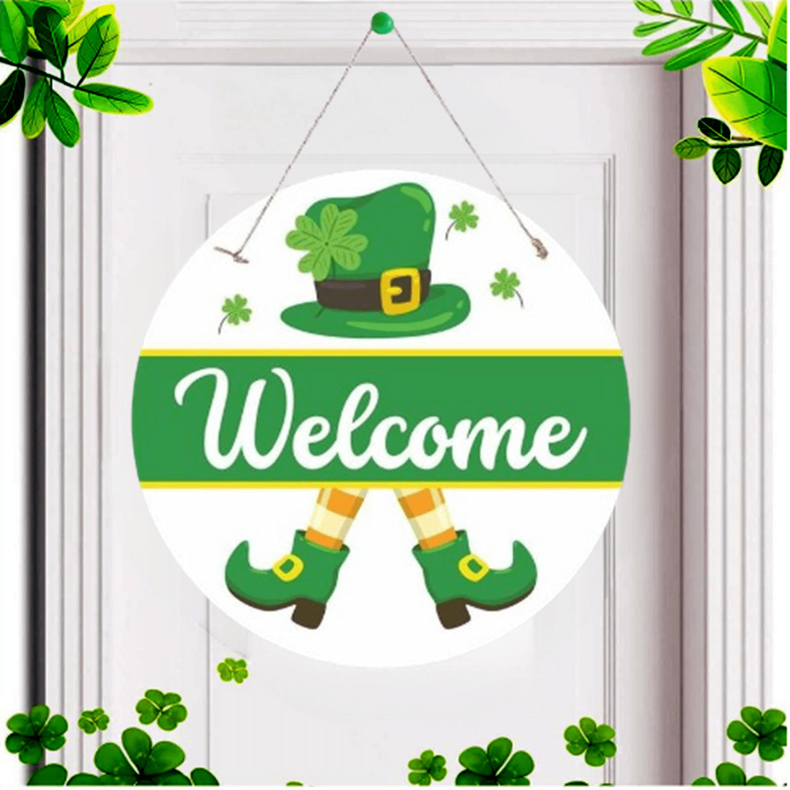 Djiypn St Patricks Day Welcome Door Sign St Patricks Day Door ...
