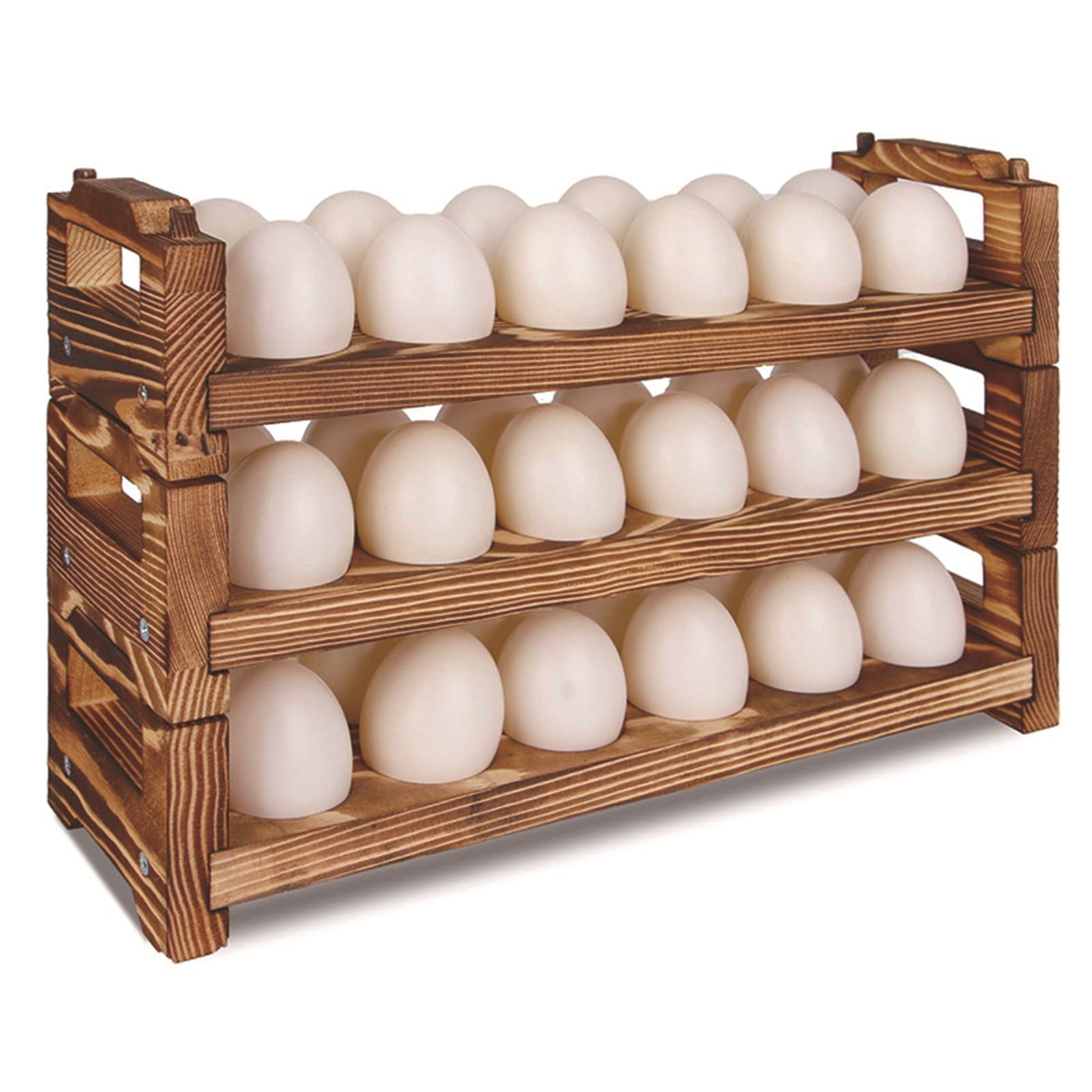 Djiypn Stackable Wooden Egg Tray for 36 Eggs - Charming Farmhouse Decor ...