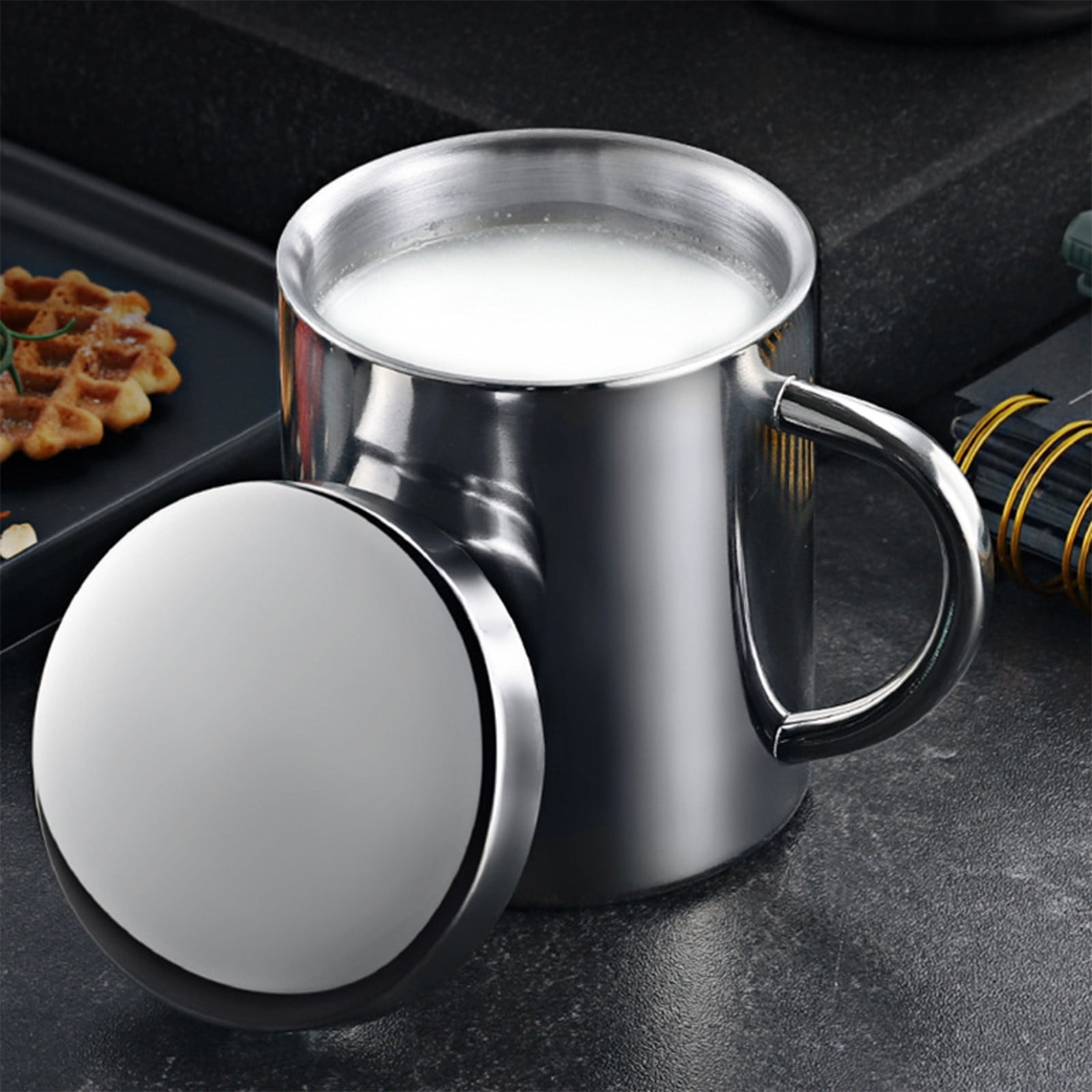 Djiypn Stainless Steel Coffee Mug Double Wall Insulated, Shatterproof ...