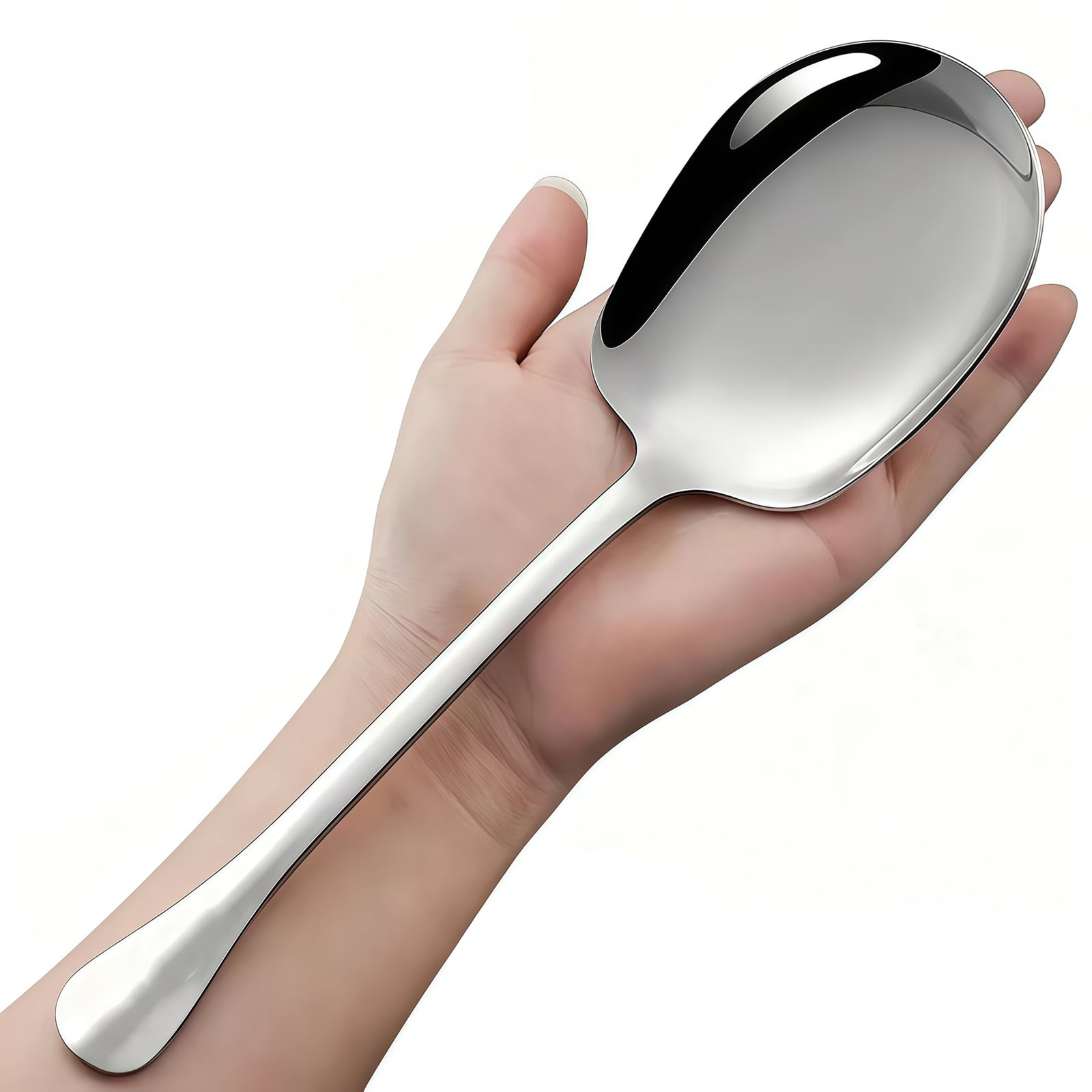 Djiypn Stainless Steel Communal Spoon Large, Long Handle for Food ...