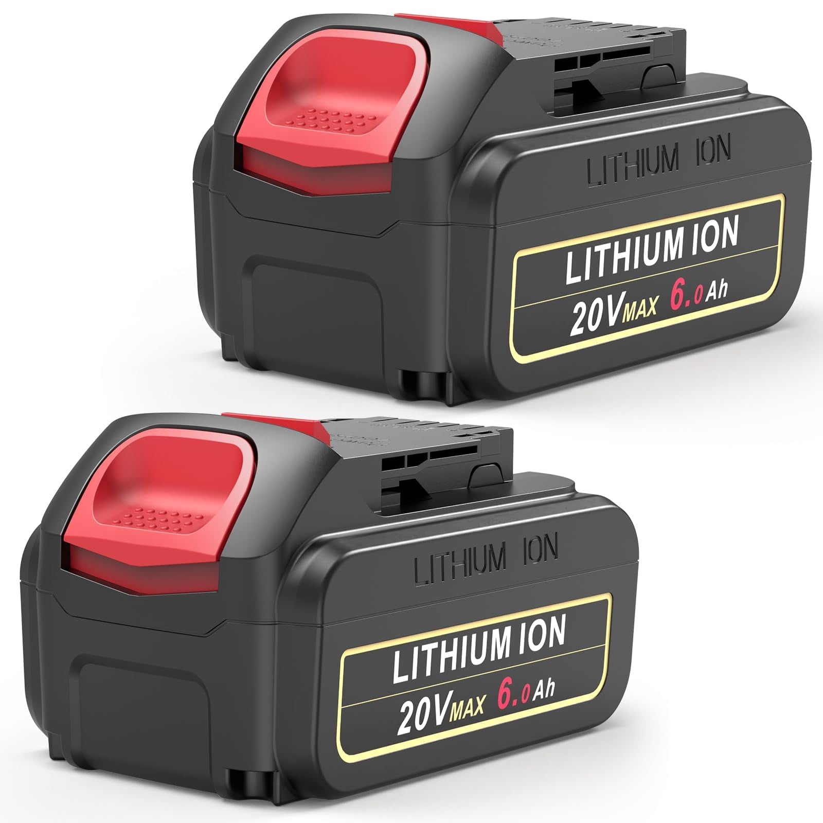 Djsanu 2 Packs 20V 6.0Ah Lithium Battery Replace DeWalt 20V Max Battery ...