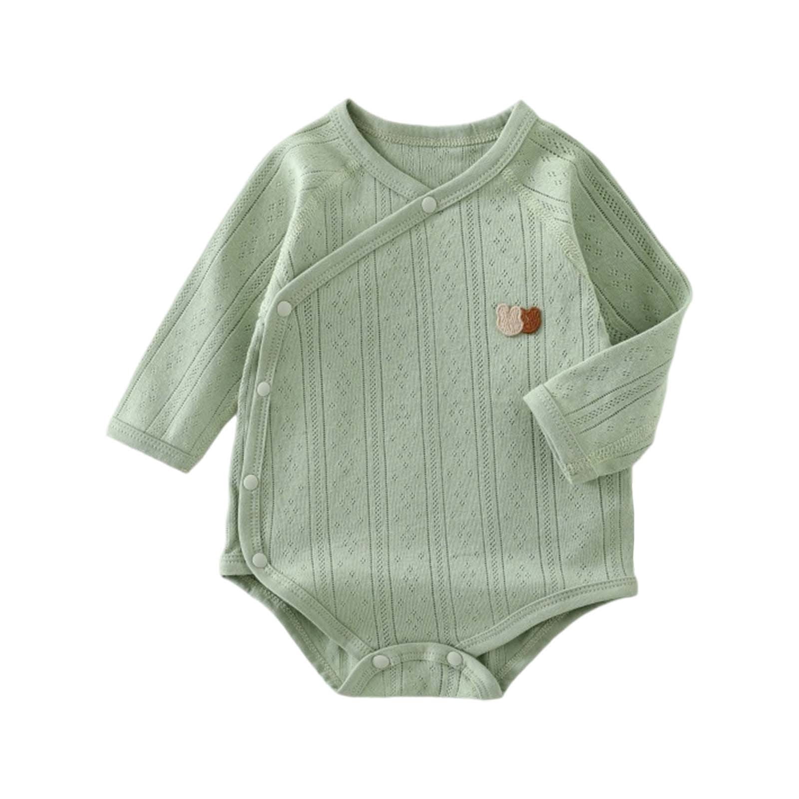 Djtdsds Baby Bear Embroidery Side-Snap Long Sleeve Bodysuit Toddler ...